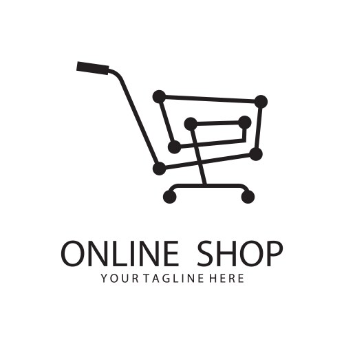 Online shop logo template Royalty Free Vector Image