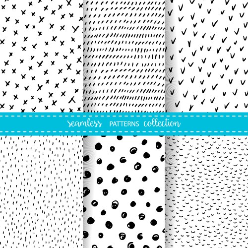 Hand drawn patterns set Royalty Free Vector Image