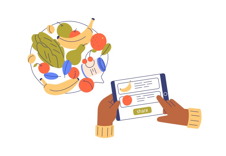 Cute girl sharing sandwich with a friend Vector Image