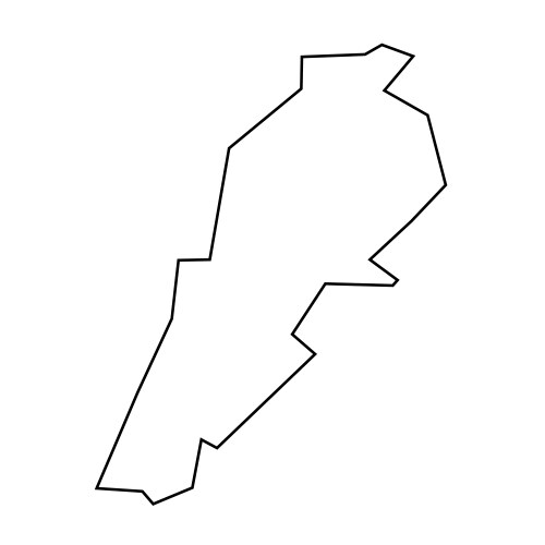 Lebanon simplified outline map Royalty Free Vector Image