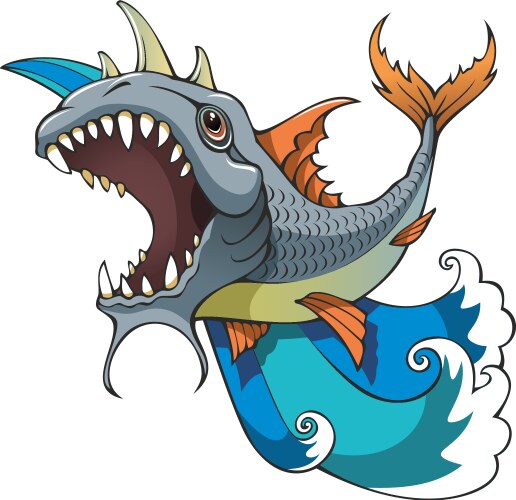 Nice deep sea fish cartoon Royalty Free Vector Image