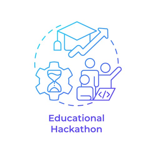 Hackathon blue gradient concept icons Royalty Free Vector