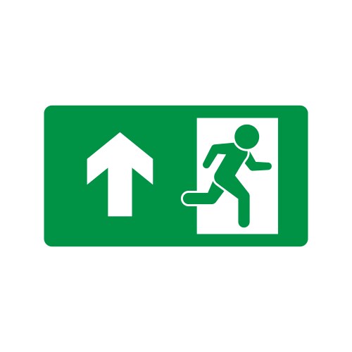 Green emergency exit sign Royalty Free Vector Image