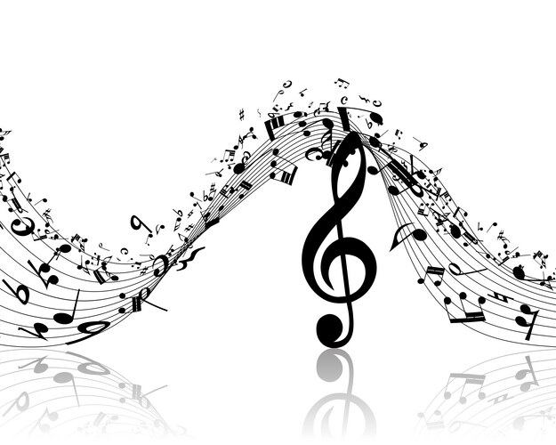 Ink blots treble clef Royalty Free Vector Image