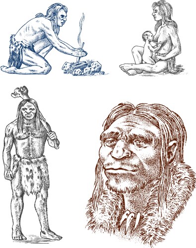 Primitive people prehistoric period ancient Vector Image