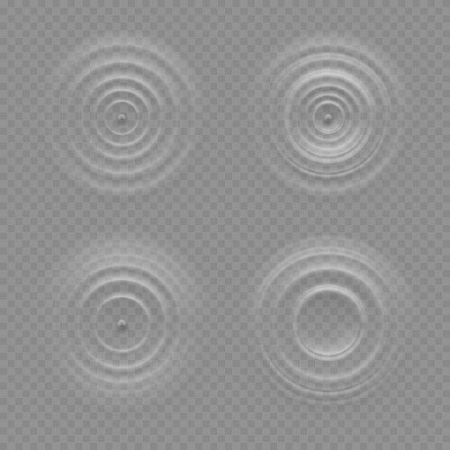 Drops and ripples circular wave on water surface Vector Image