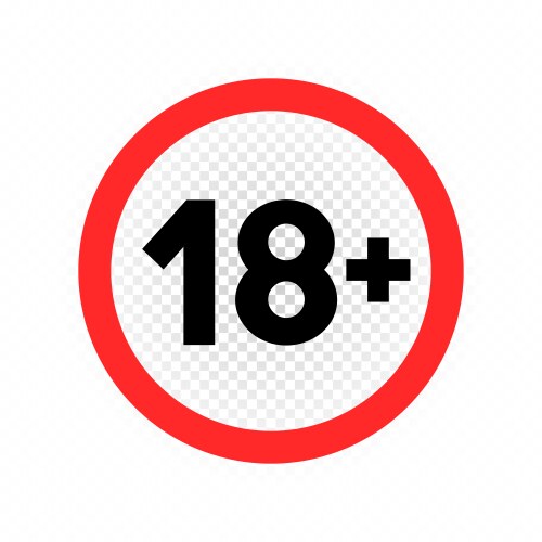 Under 18 adults only warning sign Royalty Free Vector Image