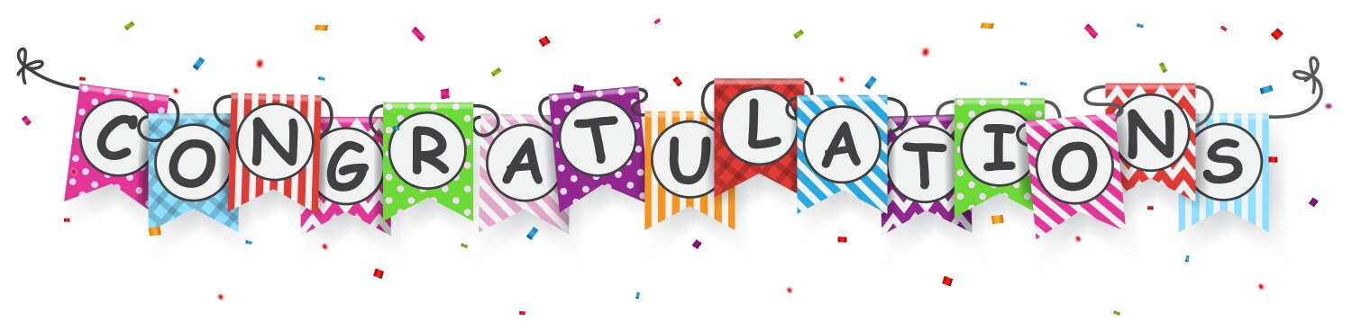 Purple congratulations sign on white background Vector Image