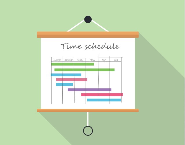 Gantt chart large board project schedule Vector Image