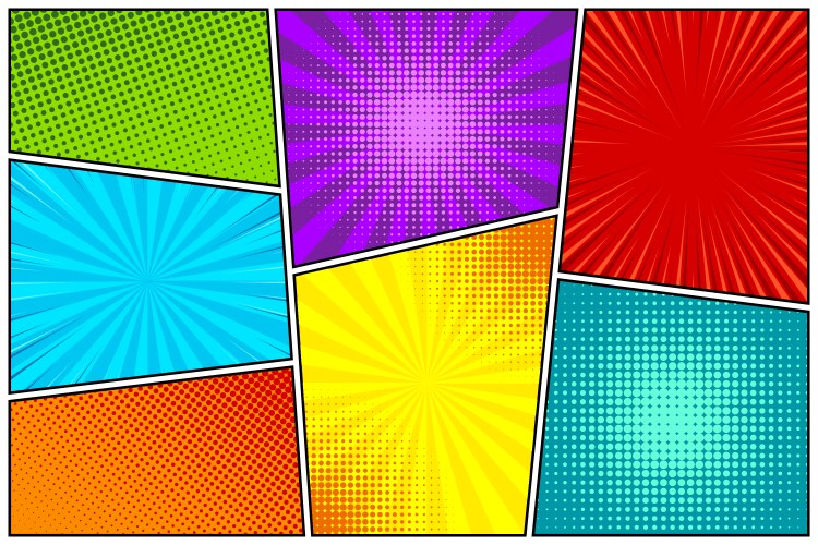 Cartoon comic backgrounds set comics book Vector Image
