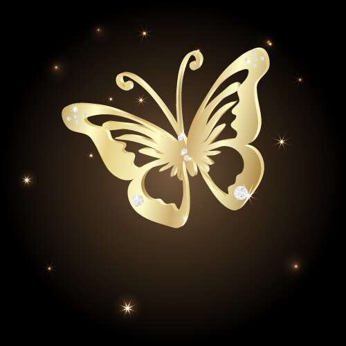 Luxury gold butterflies Royalty Free Vector Image