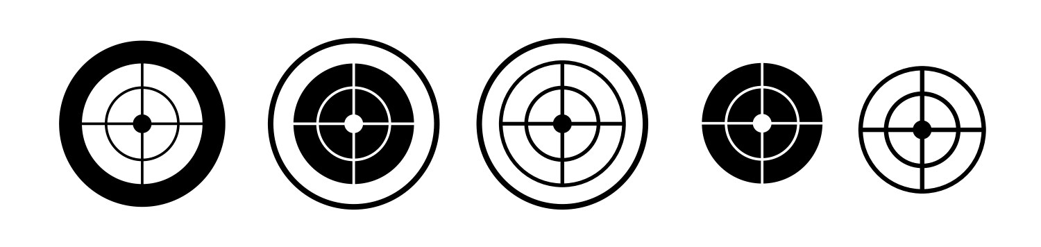 Gun target icon set on white background Royalty Free Vector
