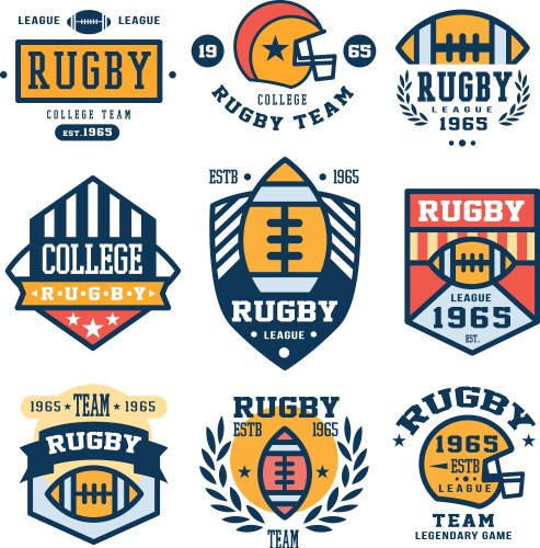 Sports crest emblem set Royalty Free Vector Image