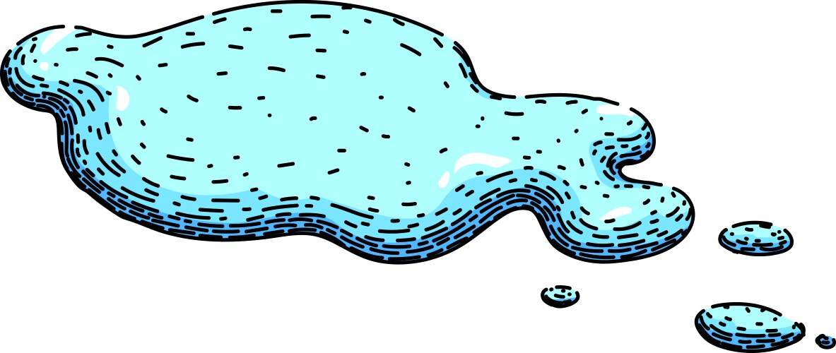 Isolated water puddle sketch hand drawn Royalty Free Vector