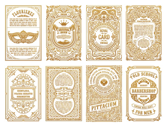 Vintage set retro cards template greeting card Vector Image