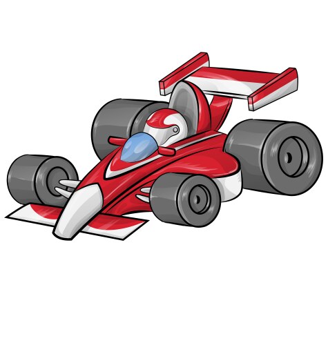 Cartoon smiling formula racing car mascot Vector Image