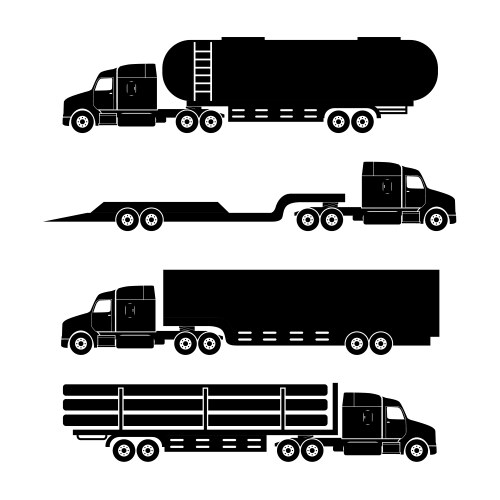 Semi Truck Silhouette Vector Images (over 1,900)