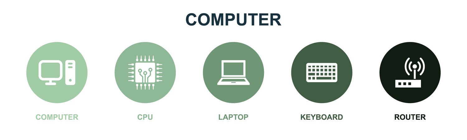 Computer Service Icon Set - Monitoring & Support – Royalty-Free Vector ...