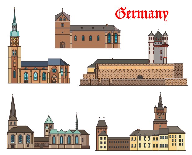 Munich germany travel doodle with architecture Vector Image