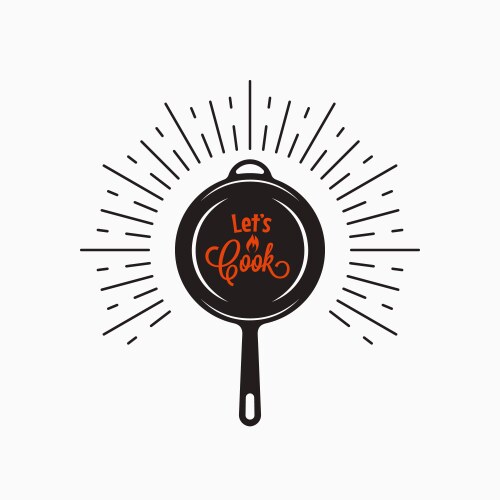 Home cooking vintage lettering with kitchen Vector Image