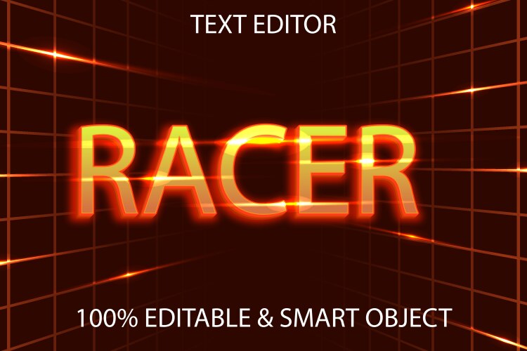 Shine editable text effect 3 dimension emboss Vector Image