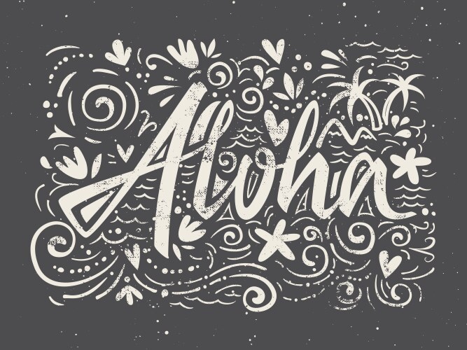 Hawaii cartoon doodles frame Royalty Free Vector Image