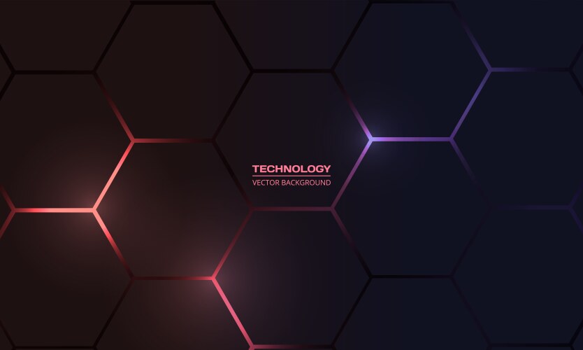 Dark hexagon abstract technology background Vector Image