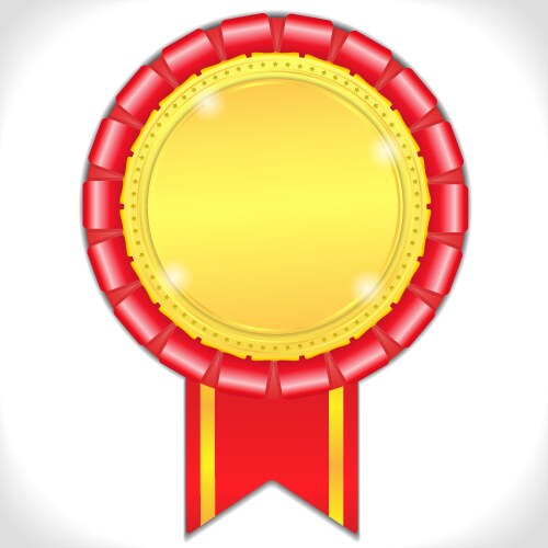 Golden medal mockup realistic blank metal circle Vector Image