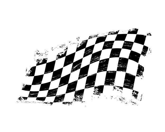 Checkered flag circle grunge racing lines Vector Image