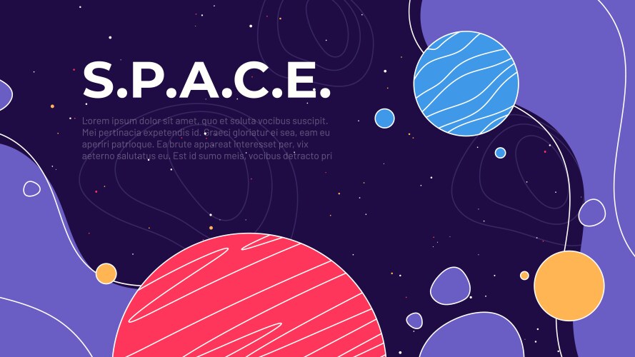 Space elements set solar system planets Royalty Free Vector