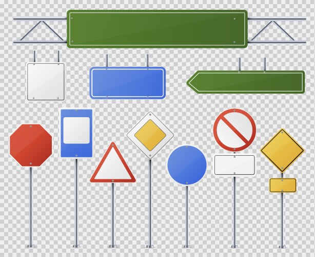 Road board highway signs icons street signboard Vector Image