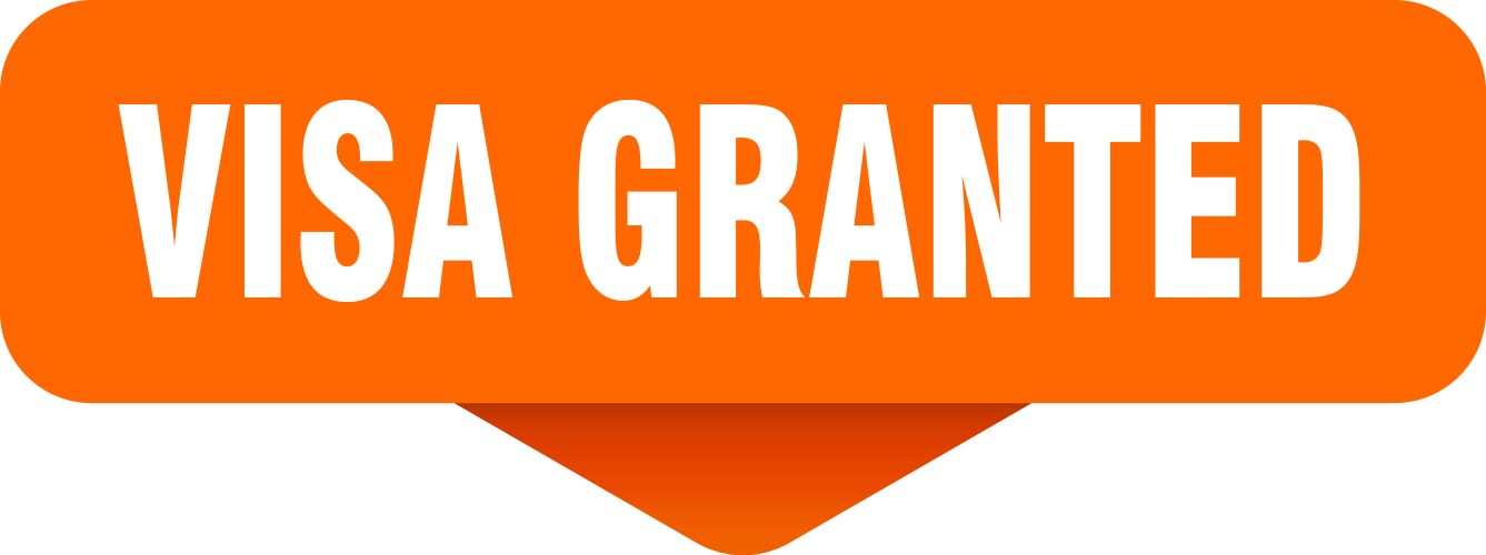 Visa granted sticker sign Royalty Free Vector Image