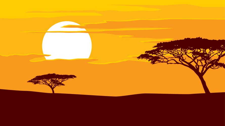 African landscape Royalty Free Vector Image - VectorStock