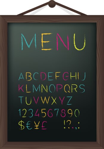Restaurant menu board bulletin Royalty Free Vector Image