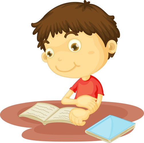 Cartoon boy study Royalty Free Vector Image - VectorStock