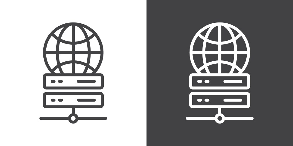 Server rack icon logo set Royalty Free Vector Image