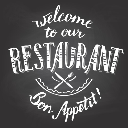 Welcome we are open chalkboard sign Royalty Free Vector