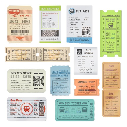 Vintage paper ticket elements Royalty Free Vector Image