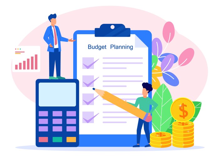 Graphic cartoon character of budget Royalty Free Vector