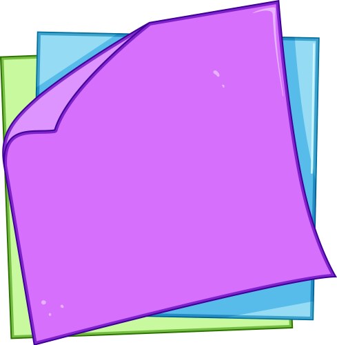 Note paper curl cartoon Royalty Free Vector Image