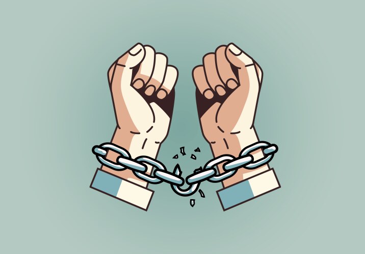 Break the chains of human trafficking Royalty Free Vector