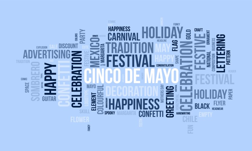 Cinco de mayo word cloud template cultural Vector Image
