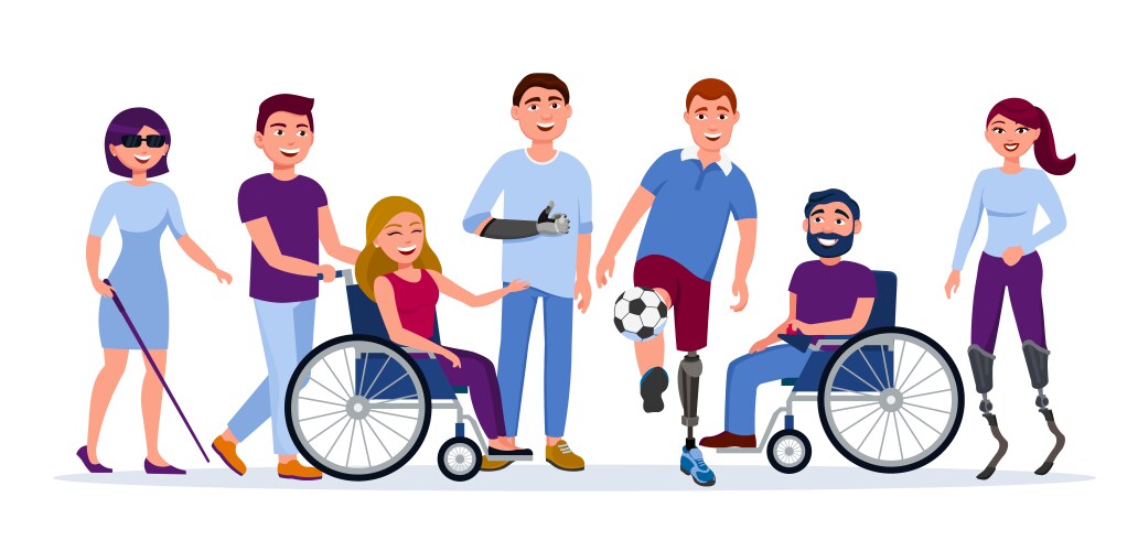 Disabled handicapped people Royalty Free Vector Image