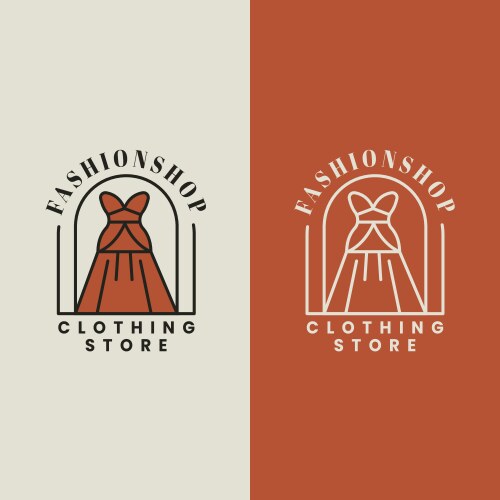 Flat design clothing store logo Royalty Free Vector Image