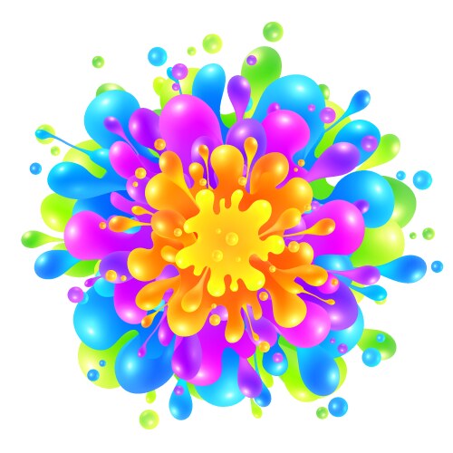 Bright rainbow colors paint splash Royalty Free Vector Image