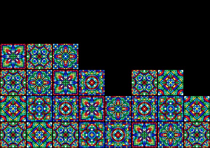 Stained-glass window with colored piece Royalty Free Vector