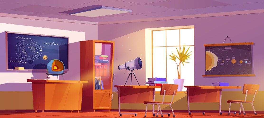 Classroom for mathematics learning in school Vector Image