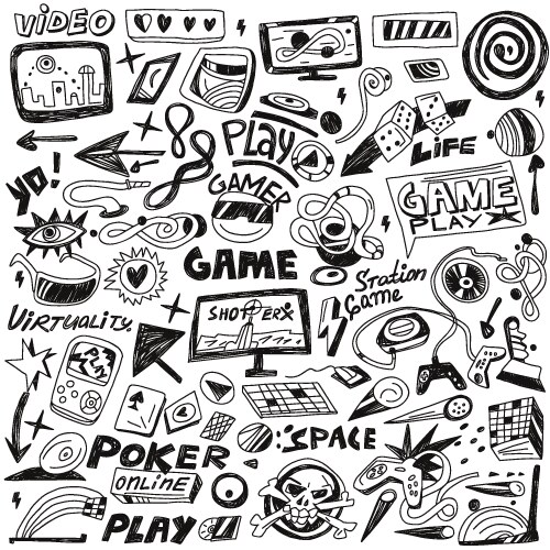 Computer doodles Royalty Free Vector Image - VectorStock