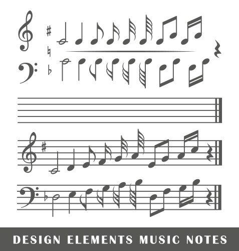 Music notes and line paper template Royalty Free Vector