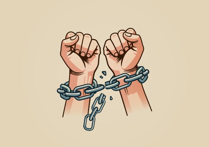 Break the chains of human trafficking Royalty Free Vector